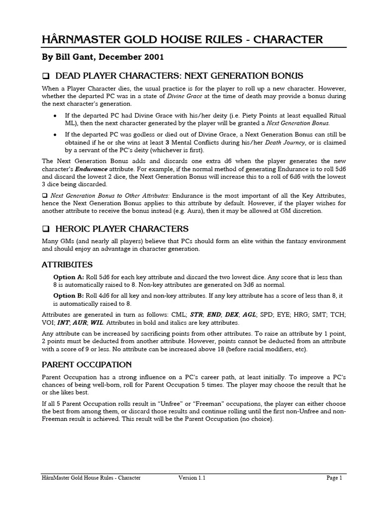 HMG_HR-Character | PDF | Role Playing Games | Storytelling