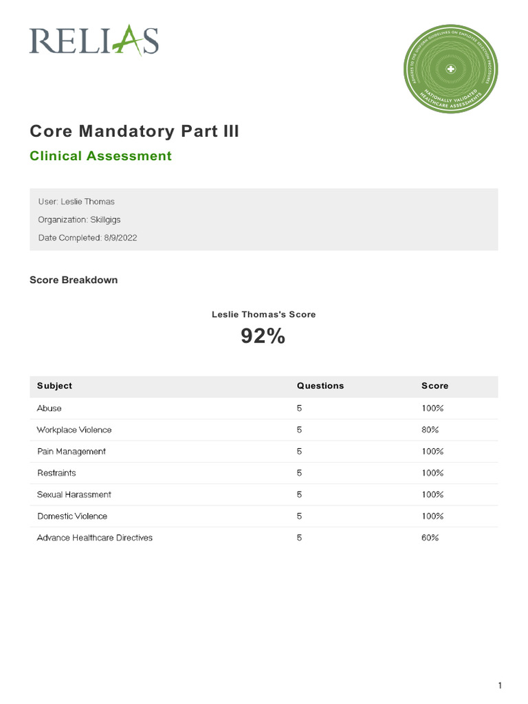 Core Mandatory III | PDF
