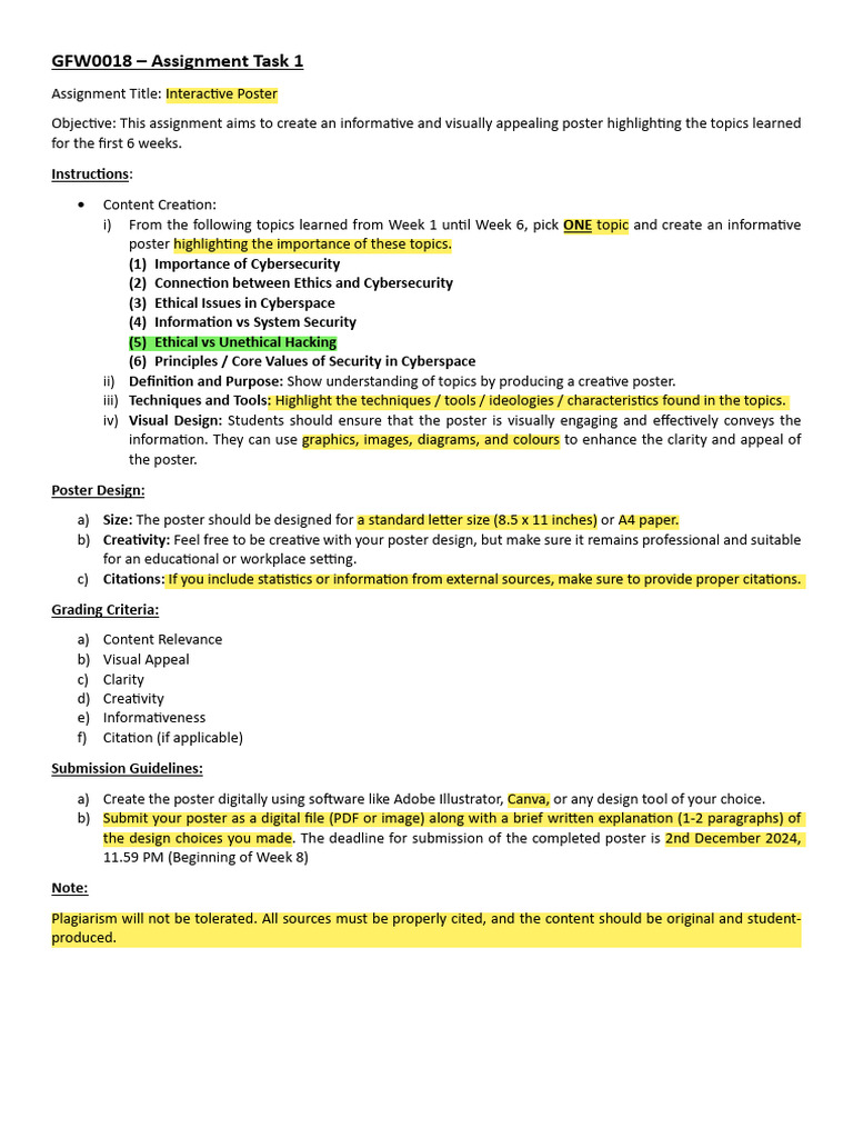Assignment 1 - Poster | PDF