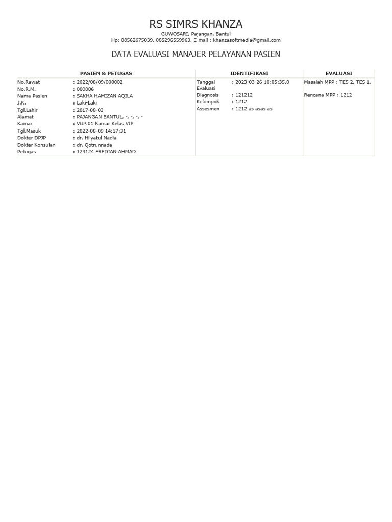 Data Evaluasi MPP | PDF
