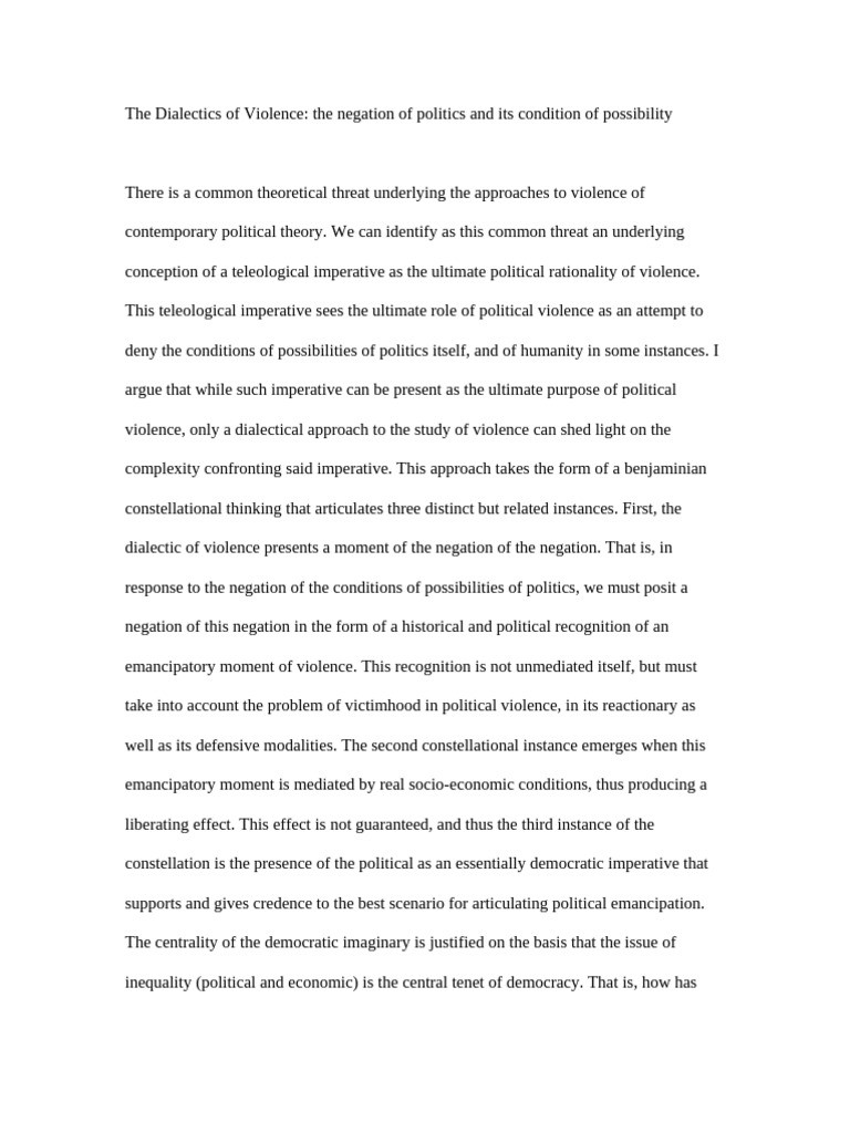 Abstract-The Dialectics of Violence | PDF