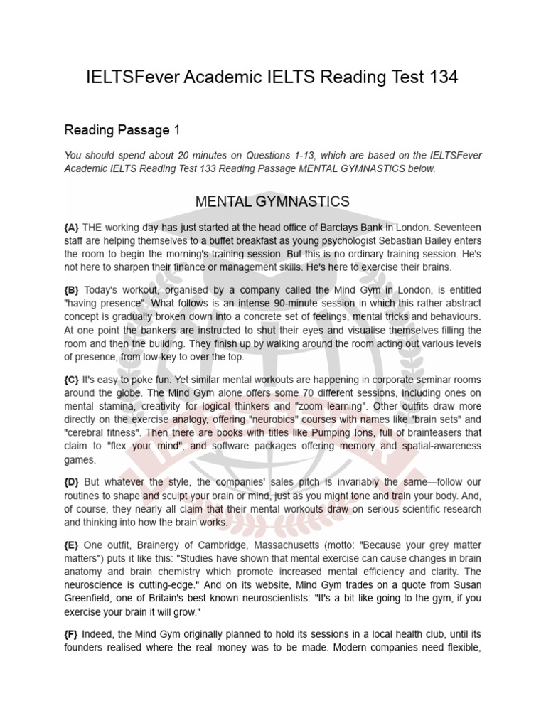 Academic IELTS Reading Test 134 | PDF | Human | Homo