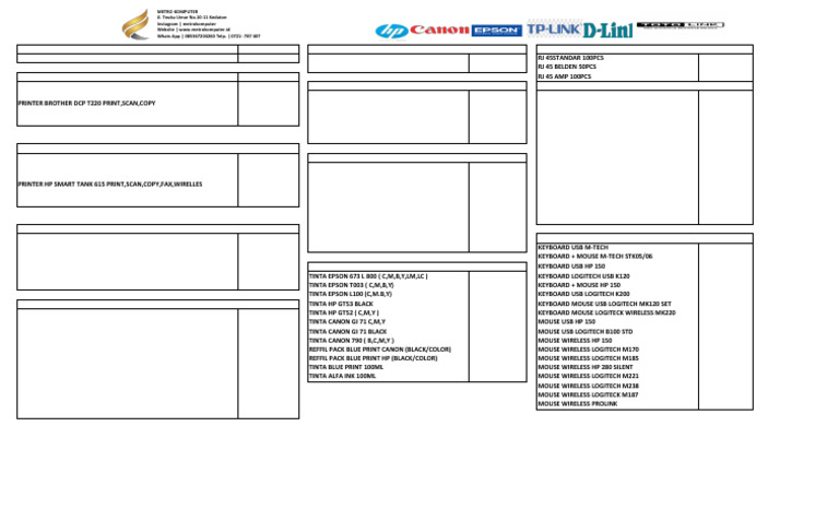Tinta Alfa Ink and Accessories Prices | PDF | Printer (Computing ...