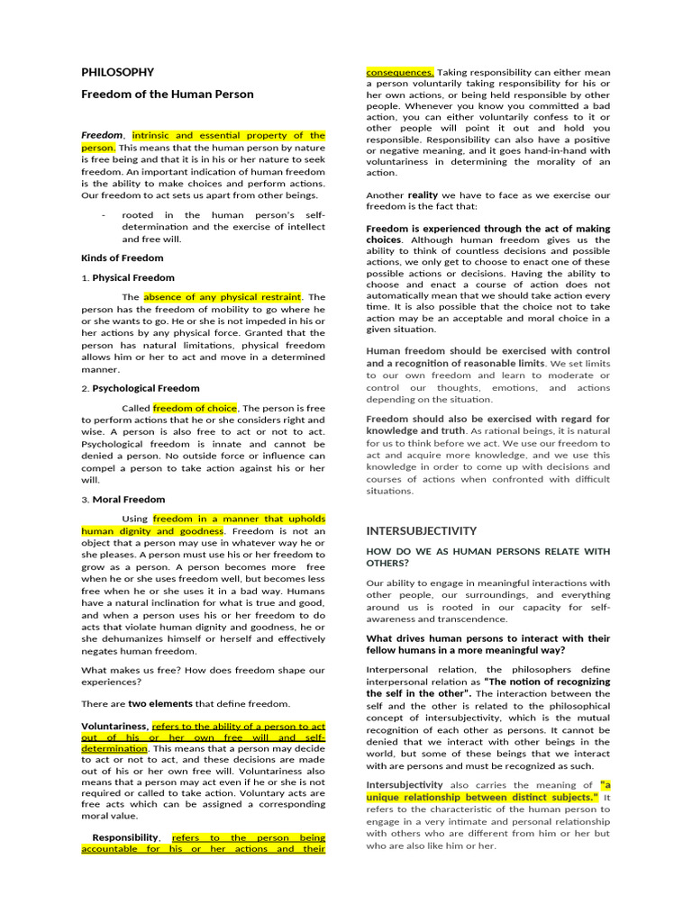 PHILO-REVIEWER | PDF | Free Will | Society