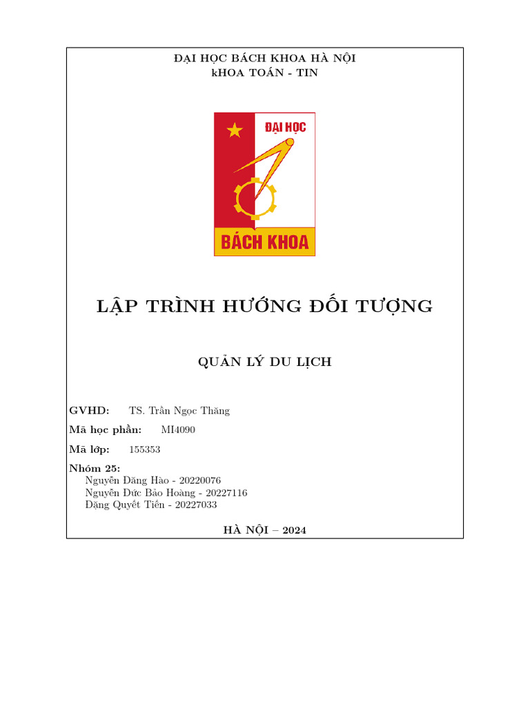 Bài tập cuối kì OOP | PDF