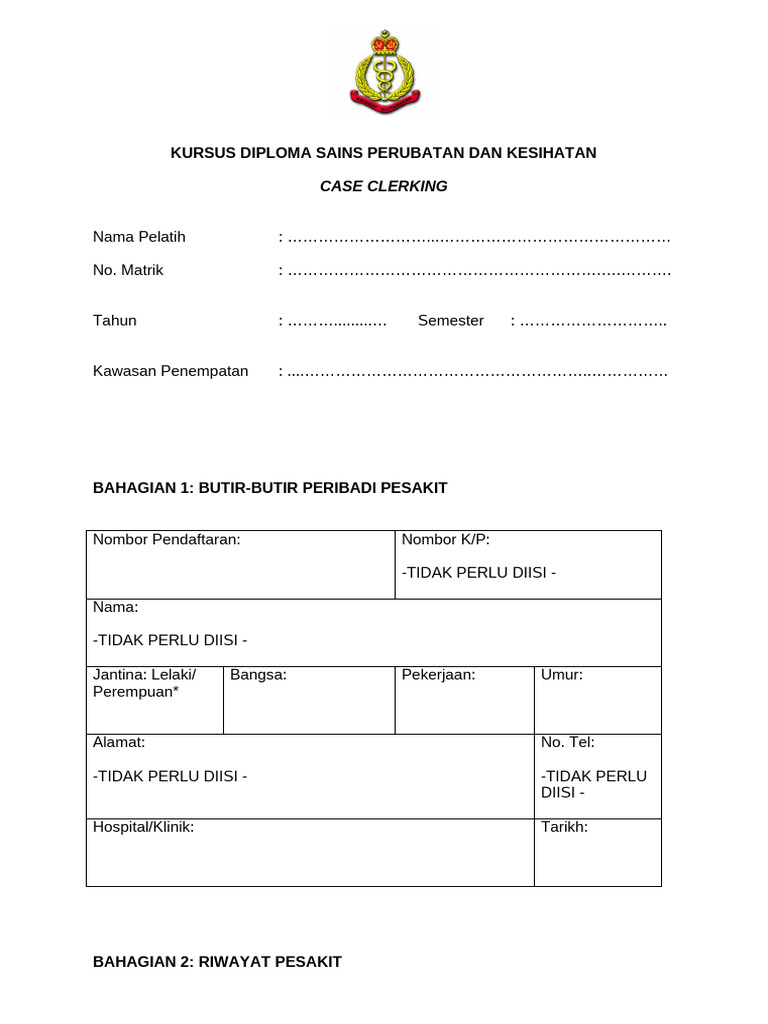 CASE CLERKING Format | PDF