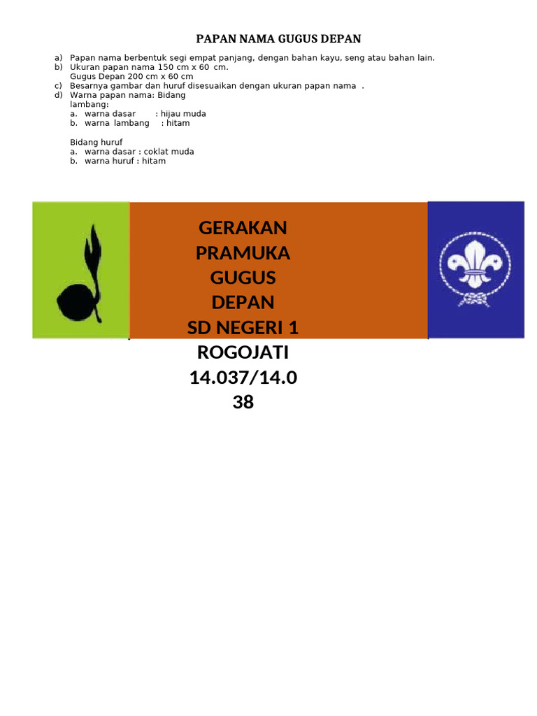 Papan Nama Gudep | PDF
