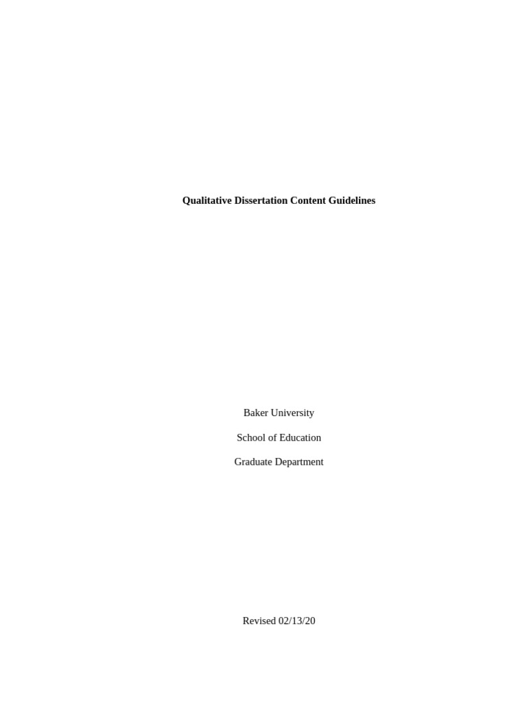 Qualitative Dissertation Guidelines | PDF | Qualitative Research | Data