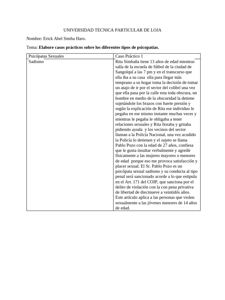 Caso Final102 | PDF | Castigos | Violación