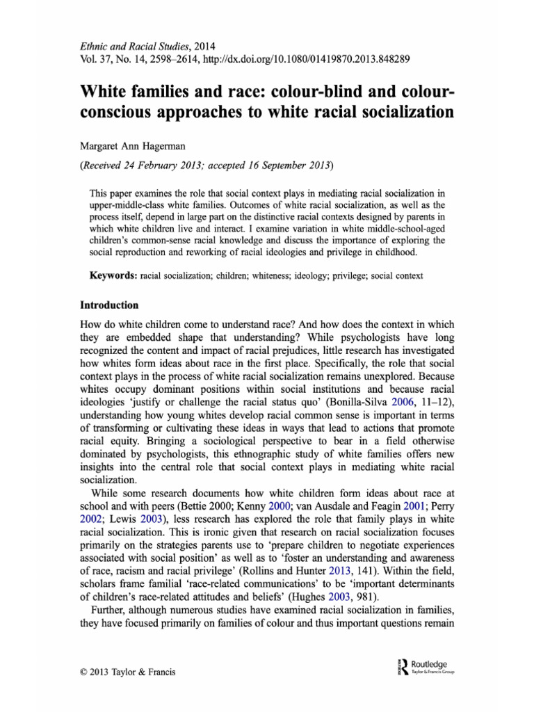 White families and race_ colour-blind and colour-conscious approaches ...