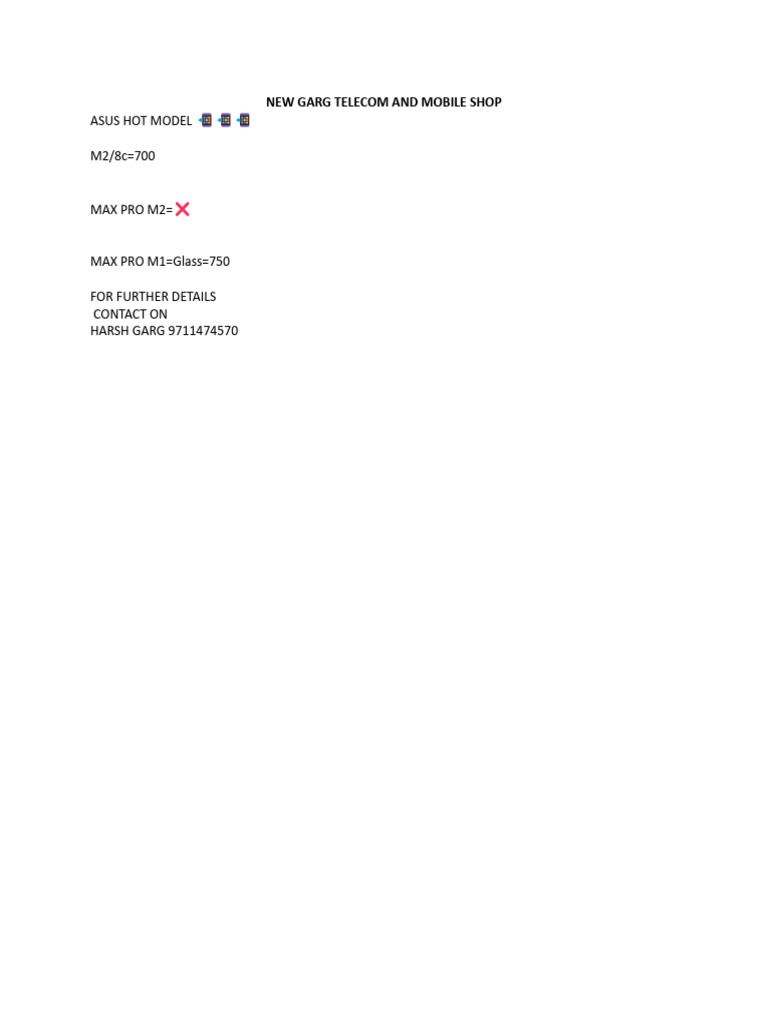 New Garg Telecom and Mobile Shop | PDF | Mobile Phones | Mobile ...