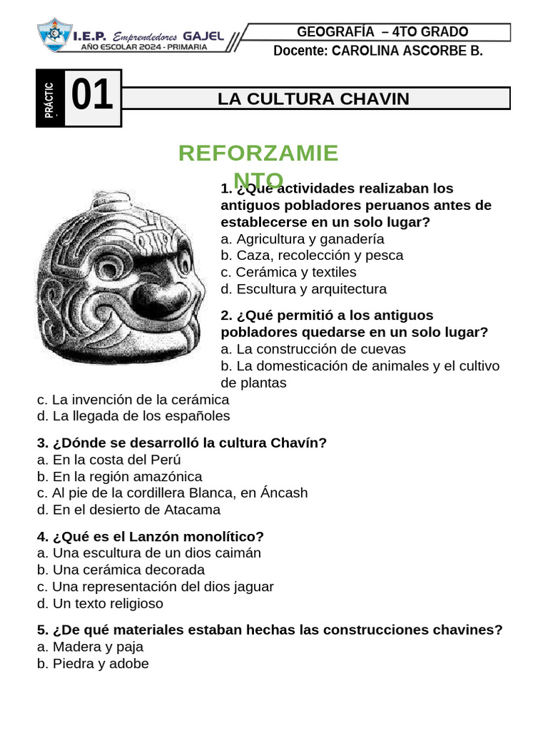 Cultura Chavín: Dios Jaguar y Arte | PDF