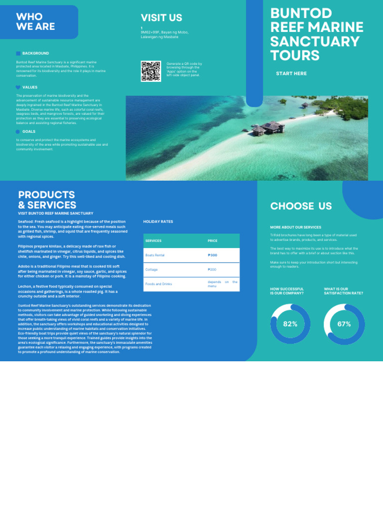 Travel Brochure in Blue Aqua Minimal Color Blocks Style | PDF | Cuisine ...