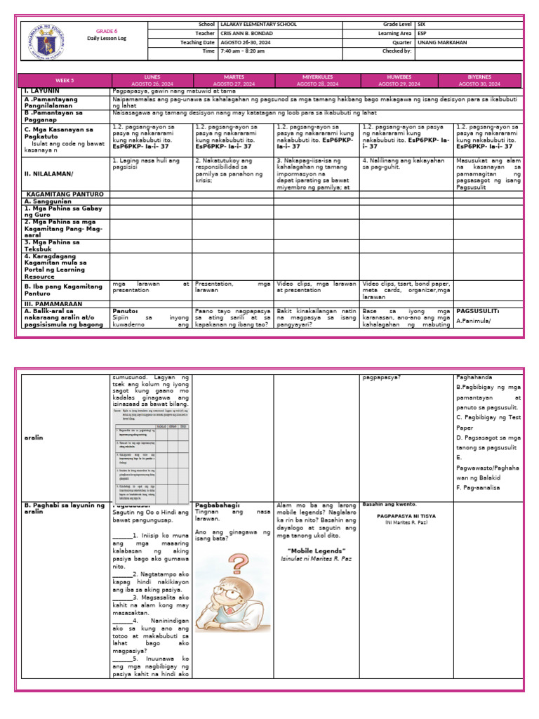 Q1_WEEK5_DLL_ESP6 | PDF
