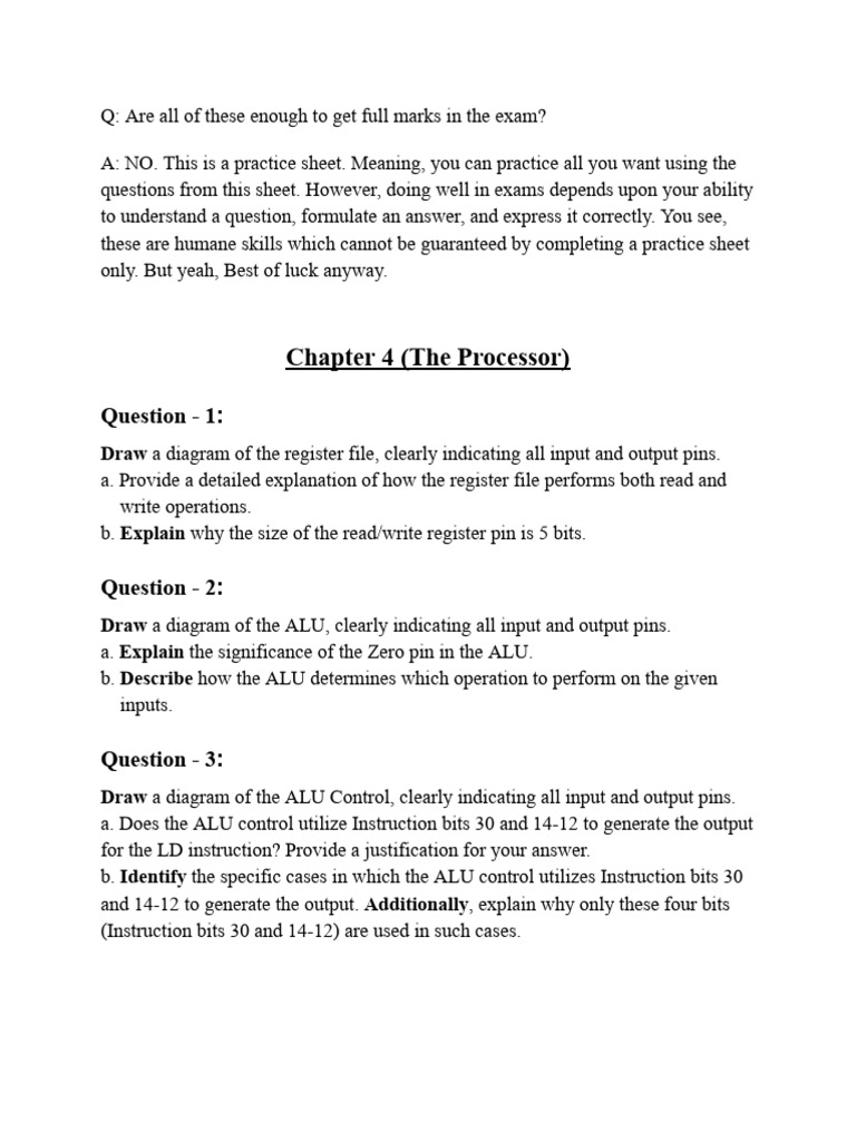 CSE340 Practice Sheet Chapter 4 | PDF | Input/Output | Computer Engineering