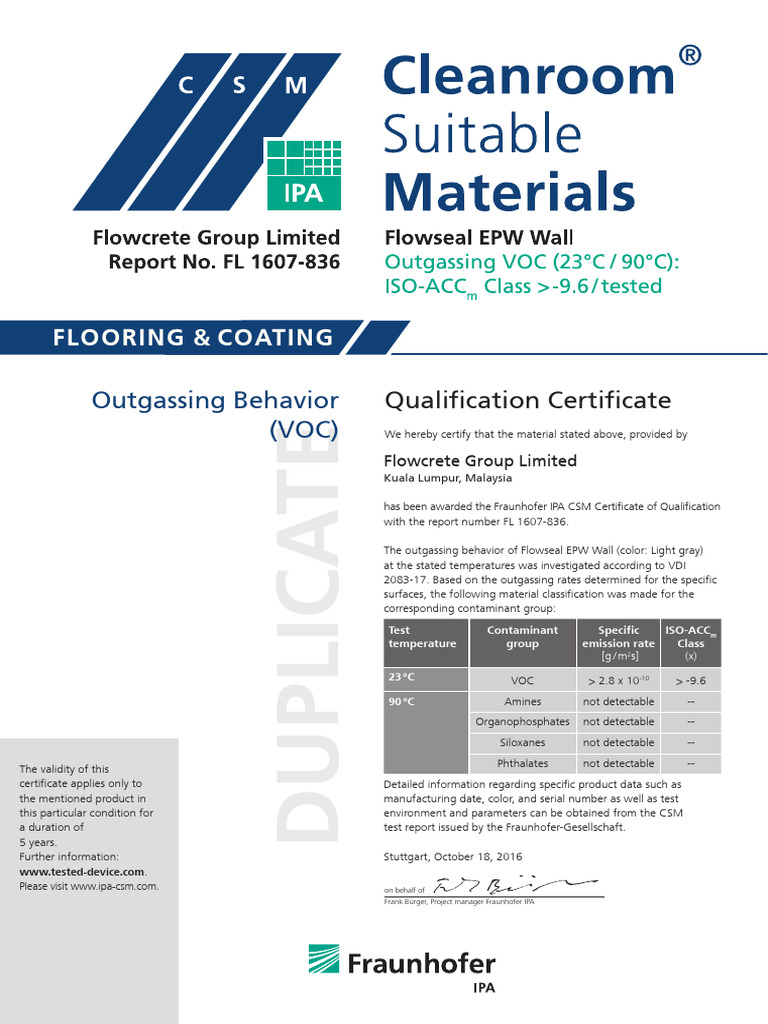 Flowseal EPW Wall - CSM Outgass (Simplified) | PDF | Physical Sciences ...