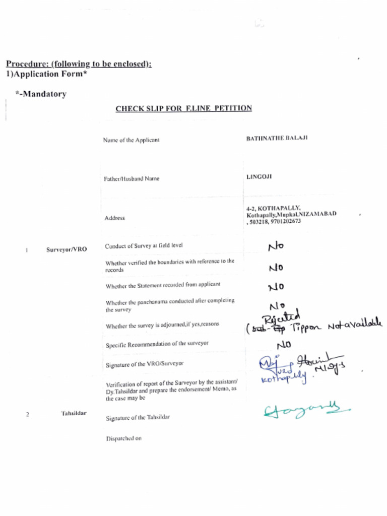 Survey Application Procedure Checklist | PDF