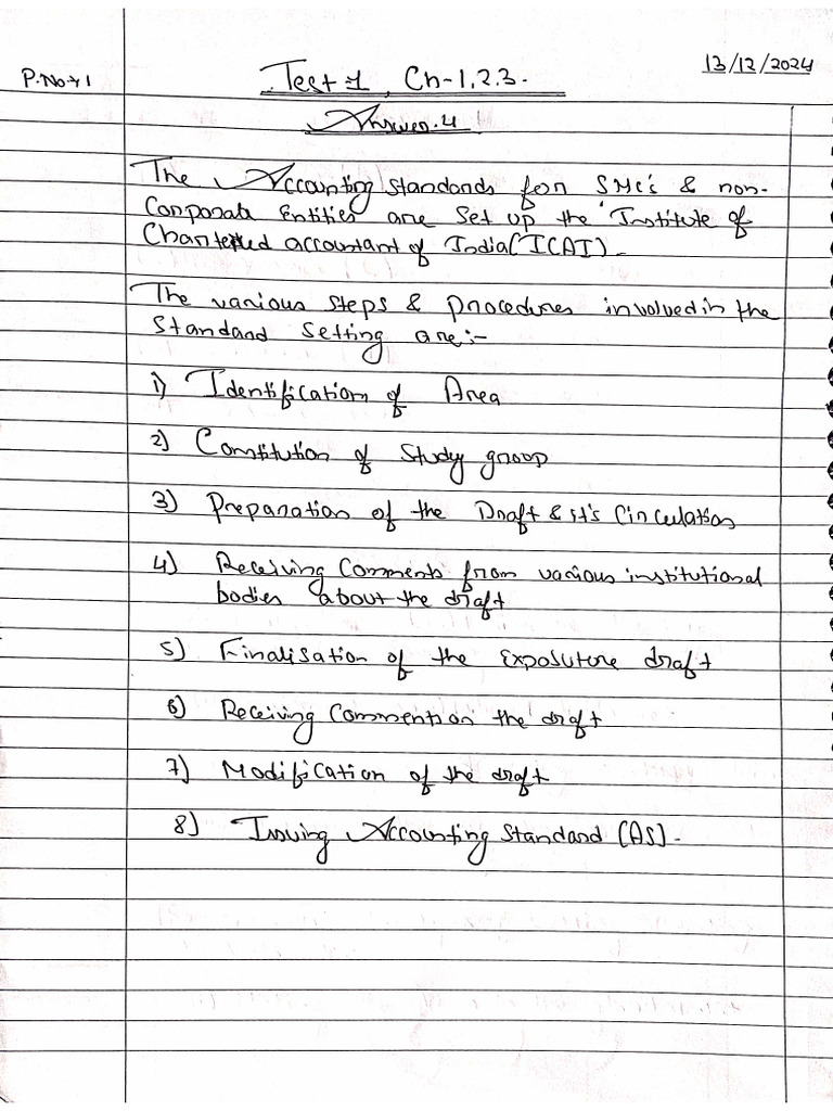 TEST- 1,CH- 1,2,3 | PDF