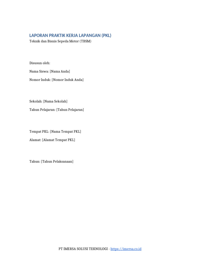 Laporan PKL TBSM | PDF