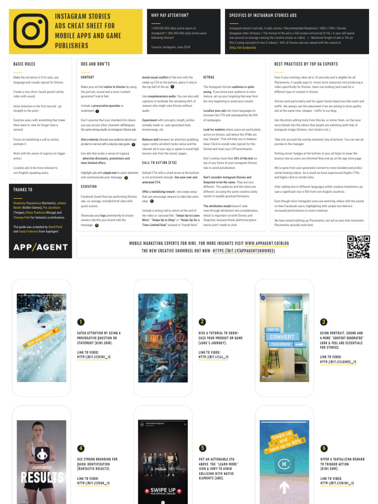 AppAgent_Instagram_Stories_Ads_Cheat_Sheet | PDF | Snapchat | Multimedia