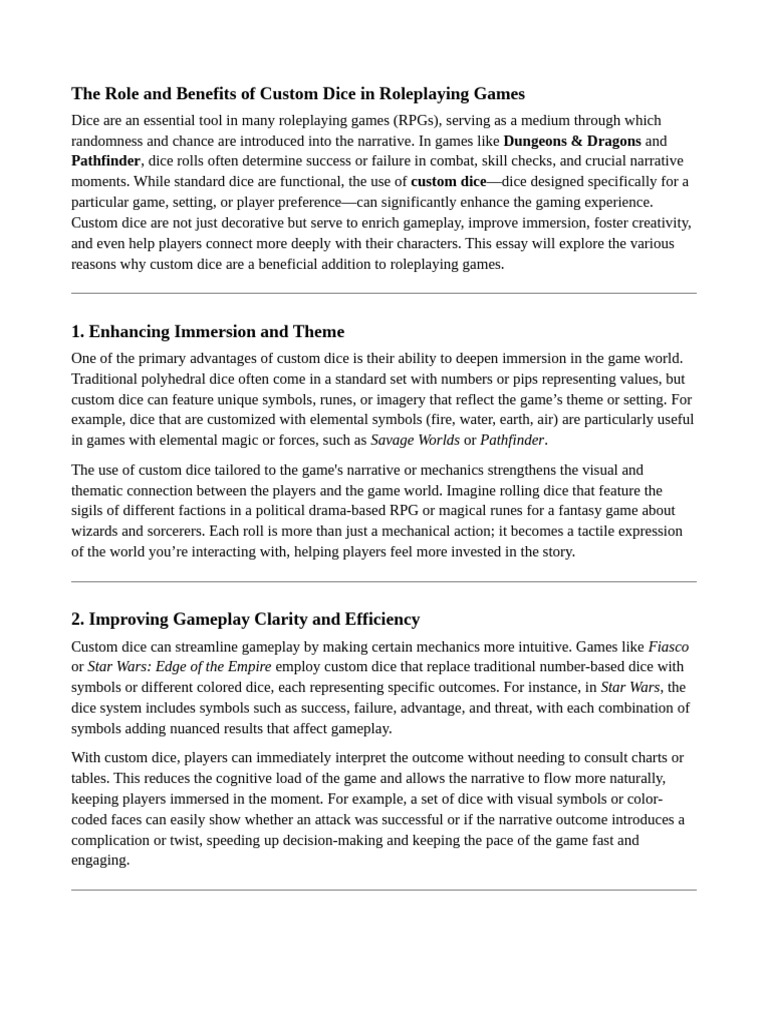 Custom Dice | PDF | Role Playing Games | Dice