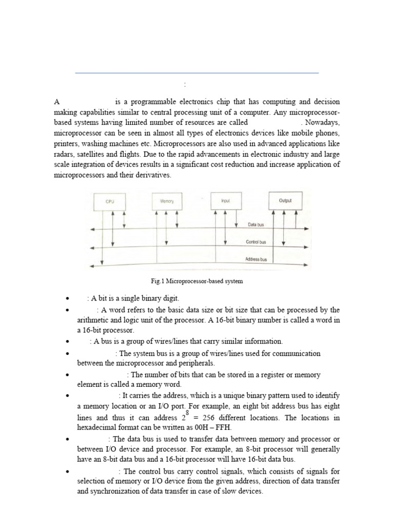 8085 Microprocessor Overview and Notes | PDF | Microprocessor | Input ...