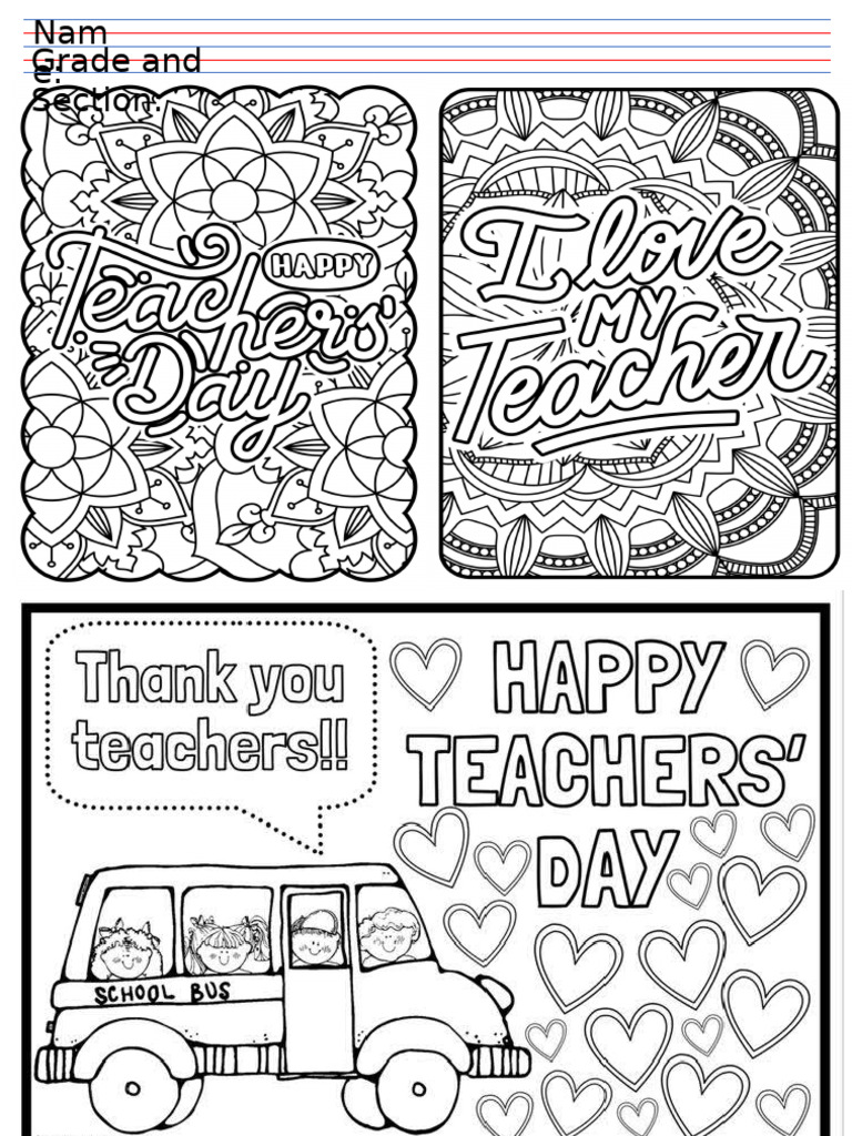 Teachers Day Coloring | PDF