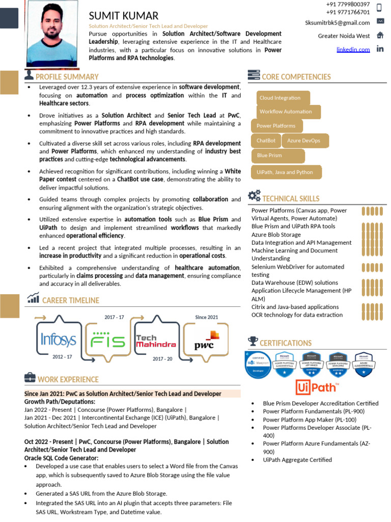 Naukri SUMITKUMAR (12y 0m) | PDF | Automation | Microsoft Azure
