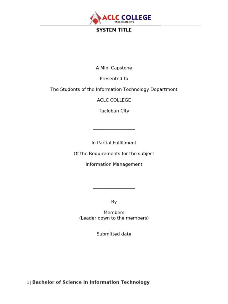 Title Page Format With Logo | PDF