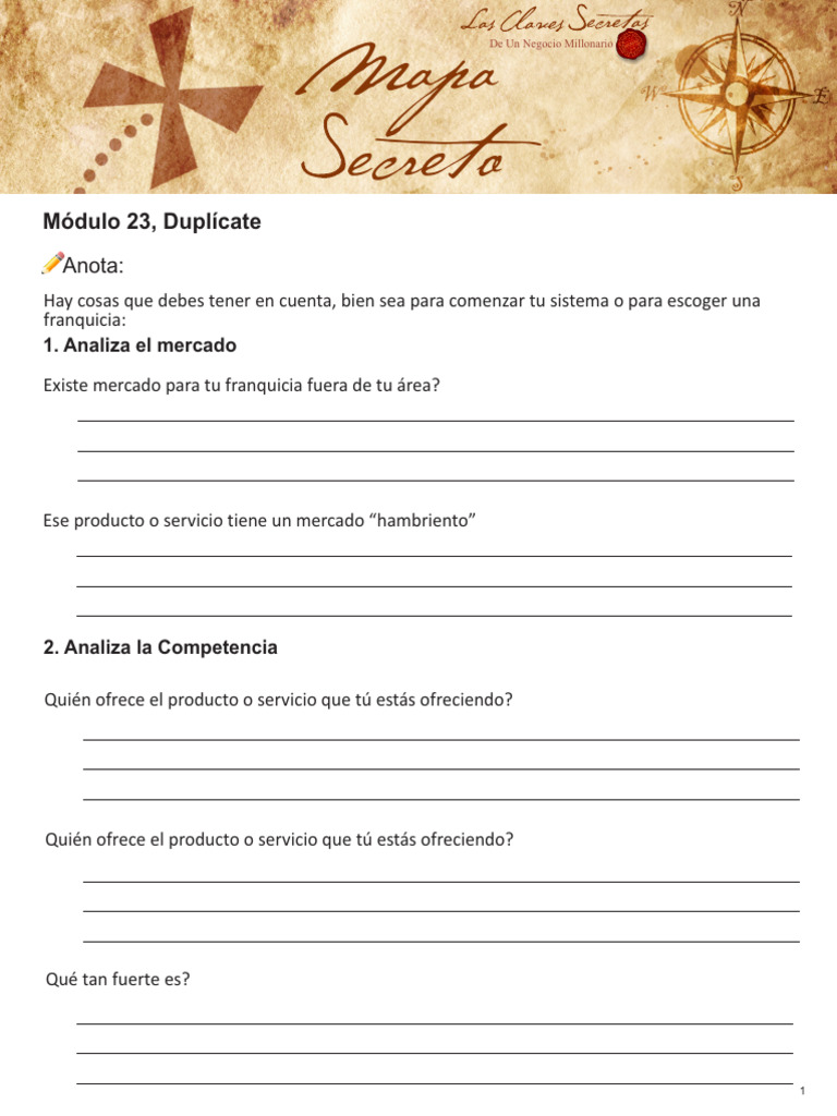 Mapa Secreto Módulo 23 | PDF | Franquiciamiento | Mercado (economía)