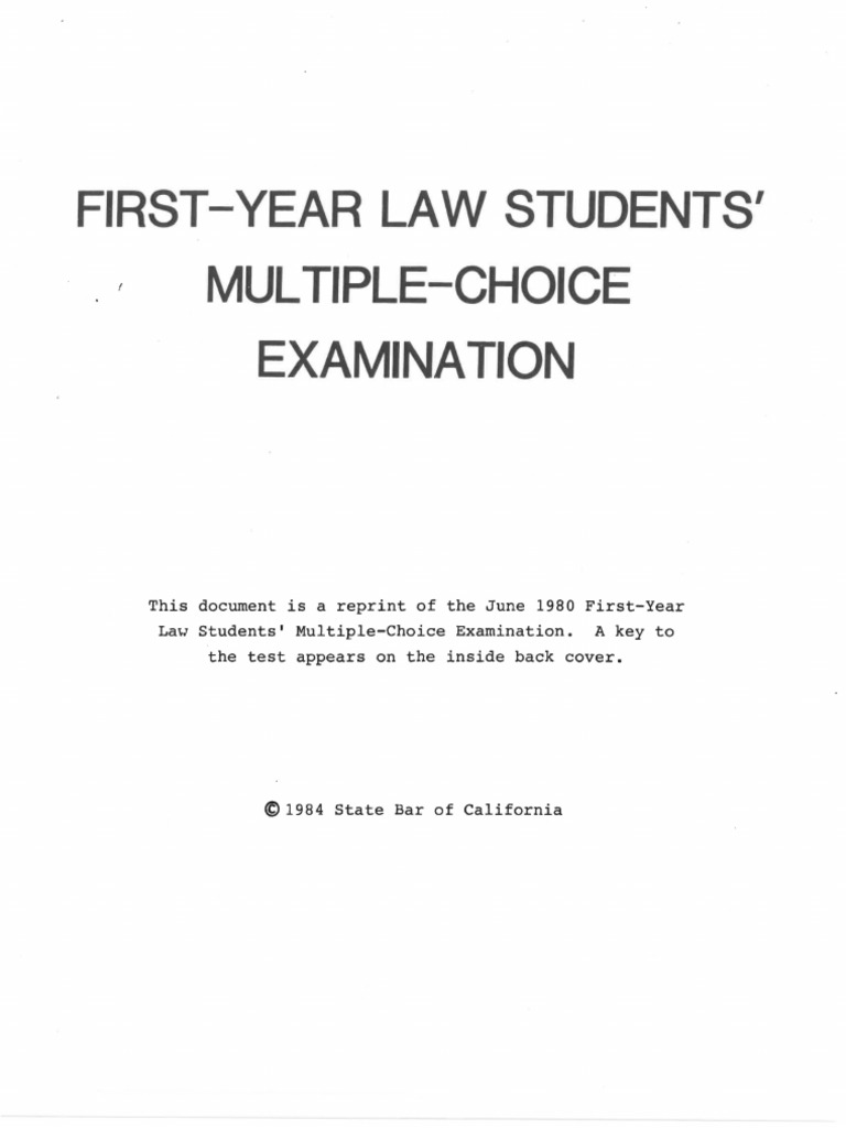 June 1980 FYLSX MC Questions and Answers | PDF | Burglary | Tort