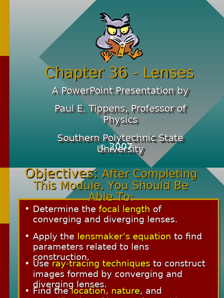 Chapter36 Lenses Final Discussion Optics | PDF | Optics ...