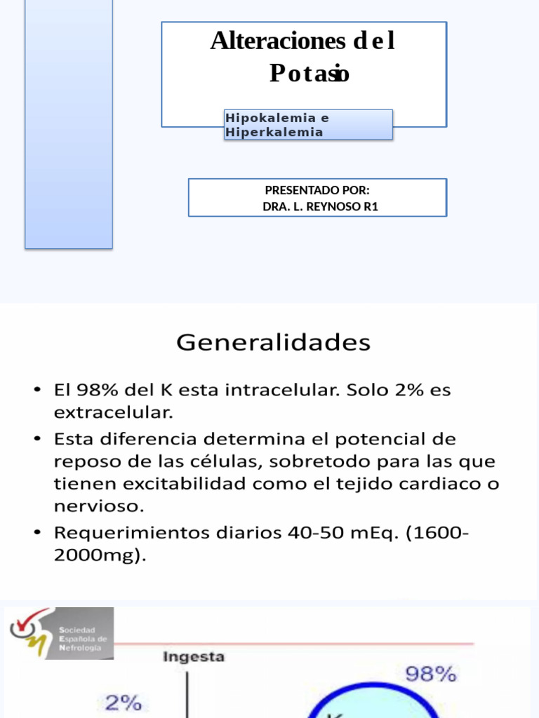 Hipokalemia e Hiperkalemia: Diagnóstico y Tratamiento | PDF ...