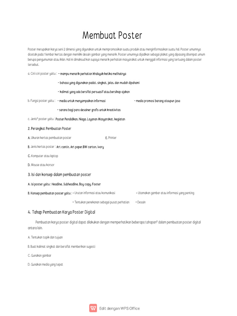 Membuat Poster-WPS Office | PDF