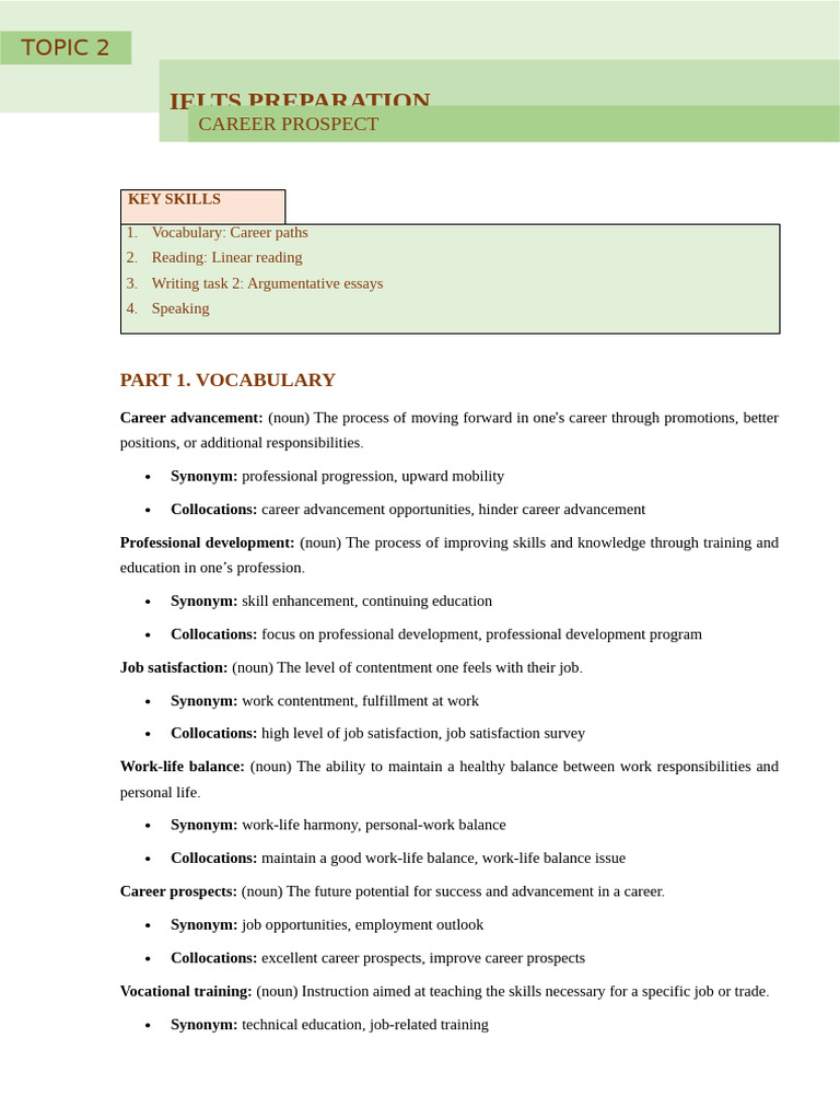 TOPIC 2 - JOB CAREER | PDF | Layoff | Employment