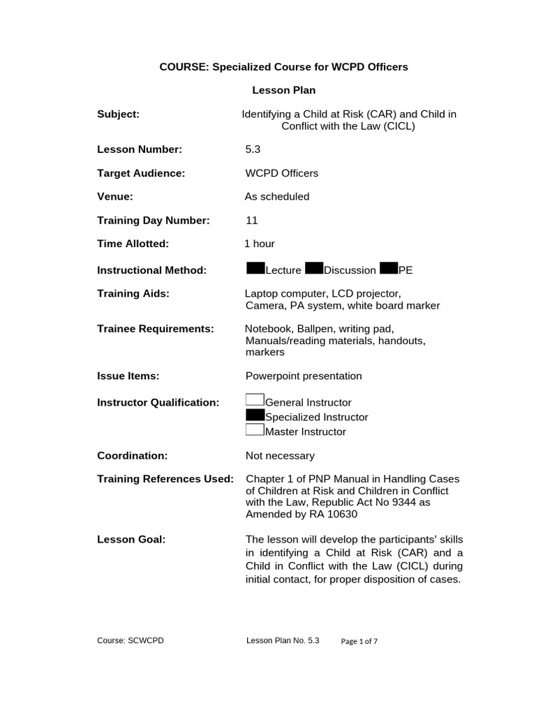 PMAJ DATUL LESSON PLAN | PDF | Lecture | Justice