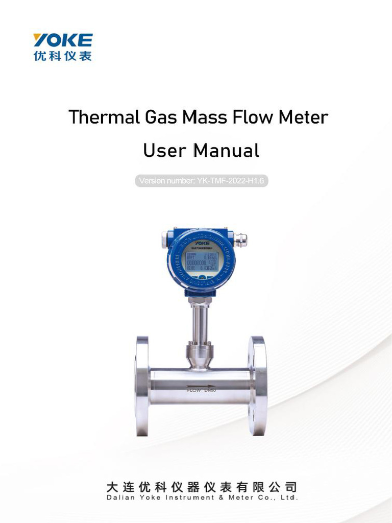 TMF Gas Flowmeter Installation Guide | PDF | Flow Measurement | Gases
