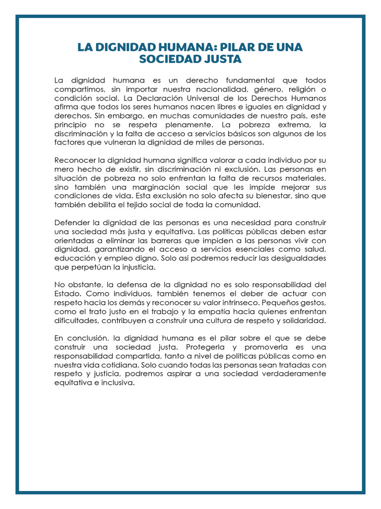 Dignidad Humana: Clave para la Justicia | PDF