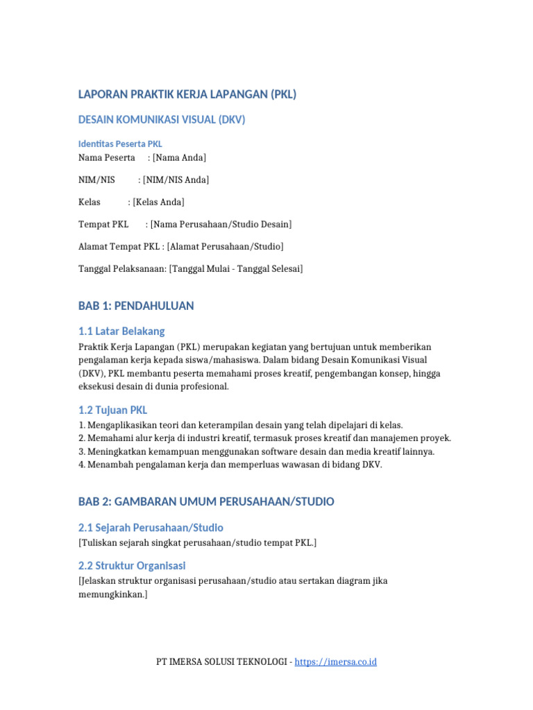 Laporan PKL Jurusan DKV | PDF