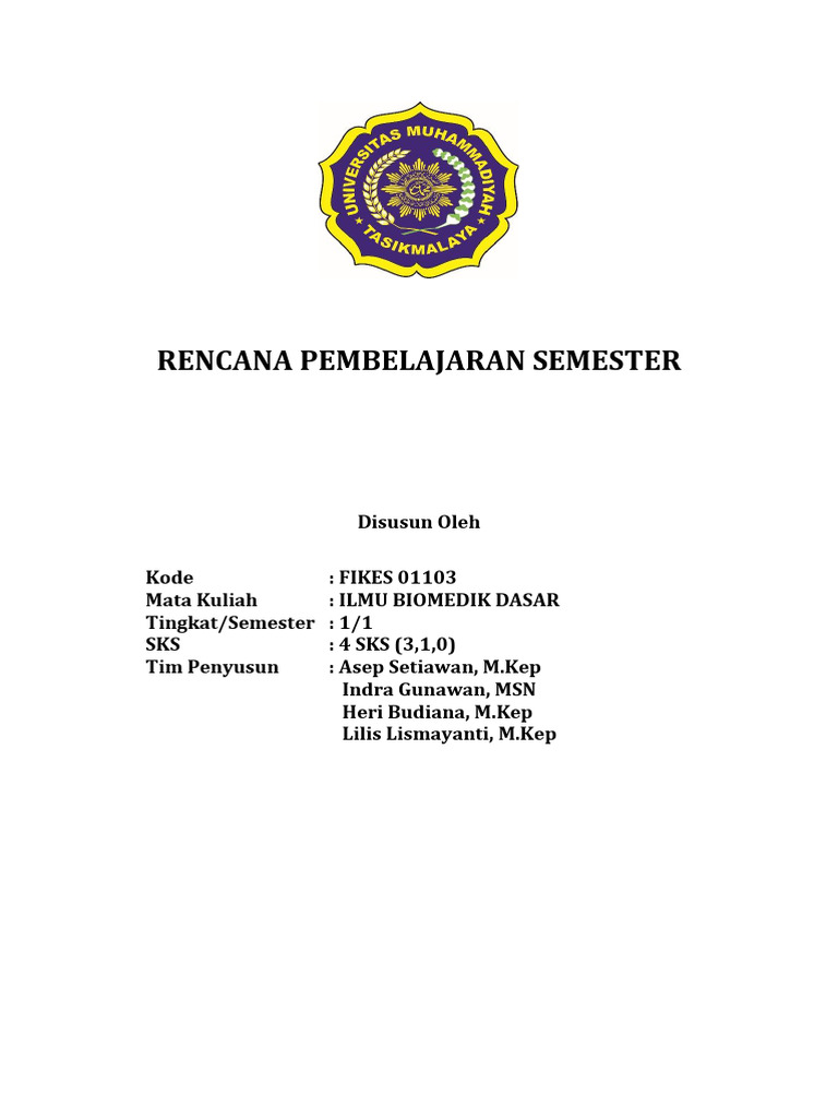 Rencana Pembelajaran Ilmu Biomedik Dasar | PDF