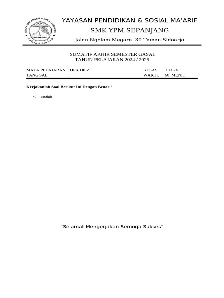 Soal Praktek DPK DKV X | PDF