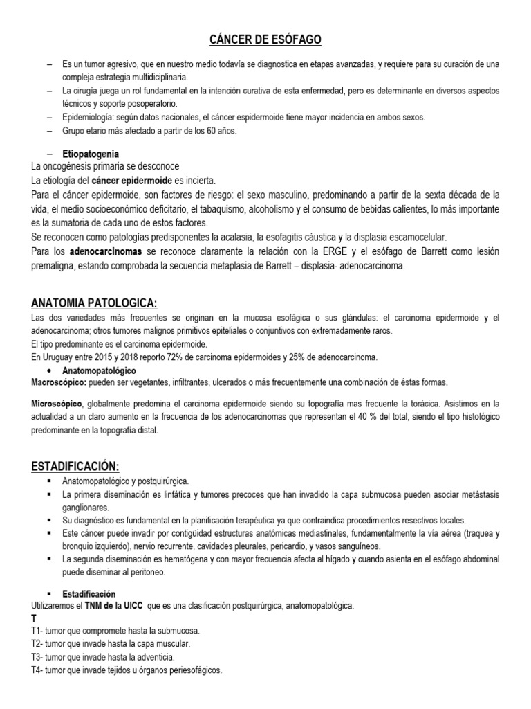 Cáncer de Esófago | PDF | Cáncer | Metástasis