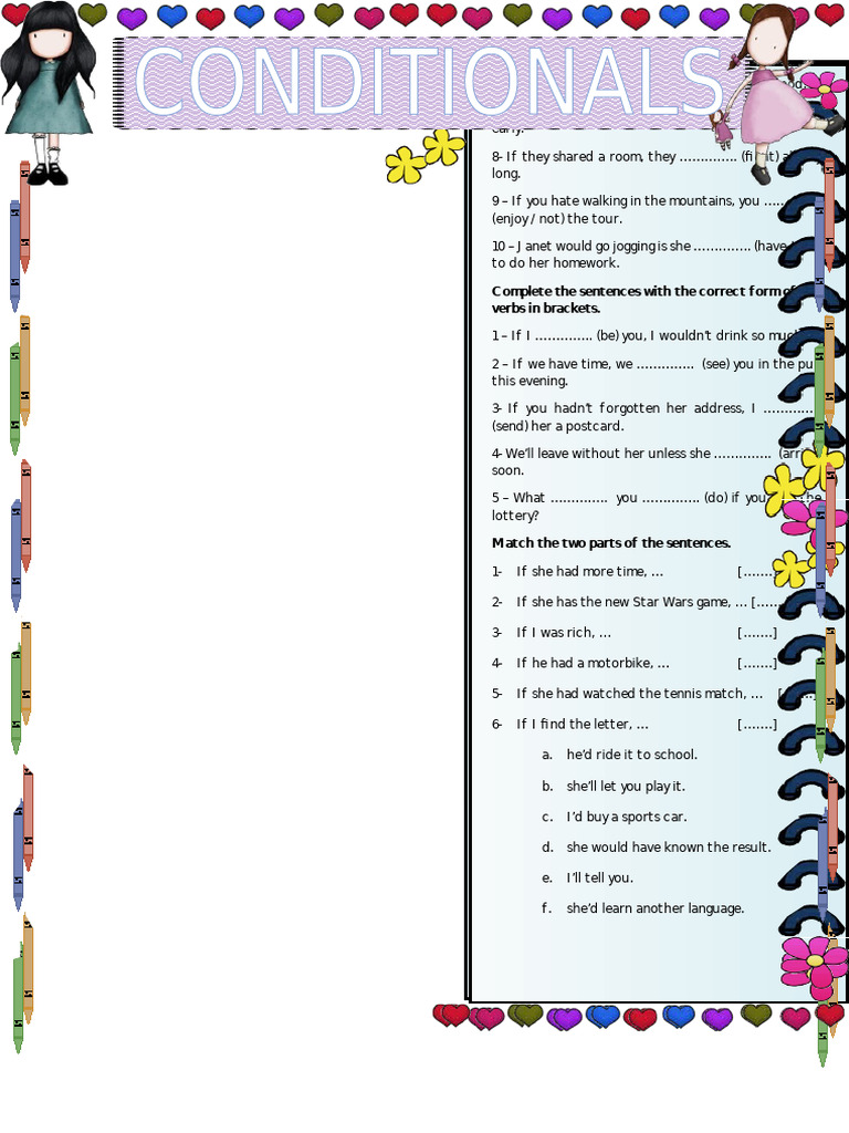 Conditionals Worksheet 64565 | PDF | Language Mechanics | Linguistics