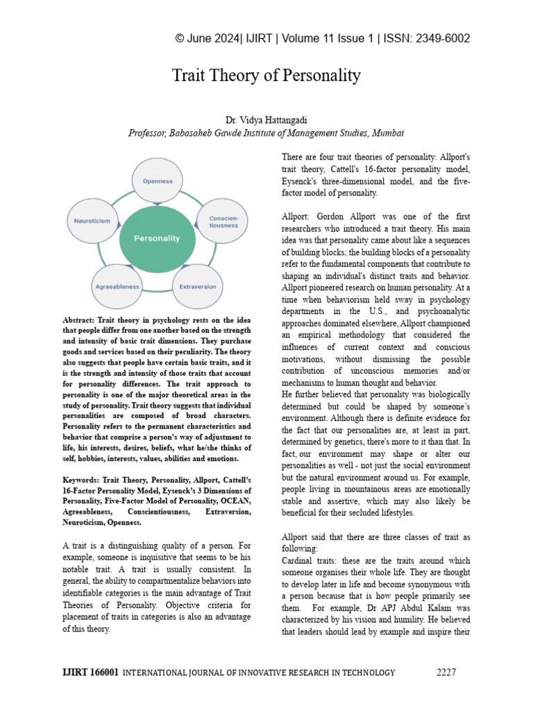 Ijirt166001 Paper | PDF | Extraversion And Introversion | Personality Traits
