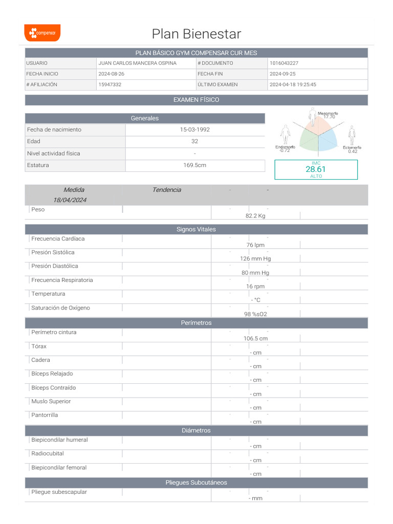 Plan Bienestar - Hércules | PDF | Sistema cardiovascular | Fisiología