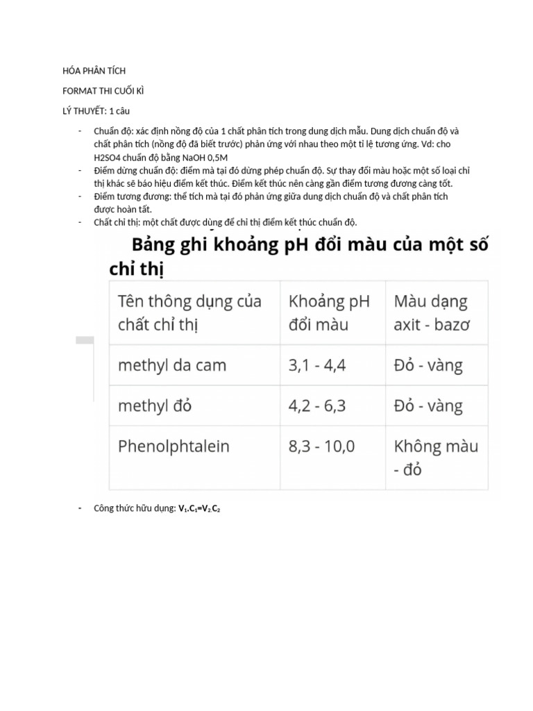 Hóa Phân Tích | PDF