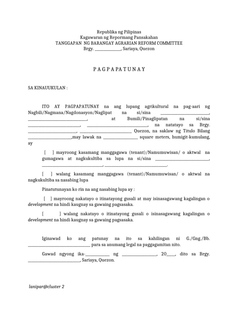 Barc Brgy. Patunay A.0. 4 | PDF
