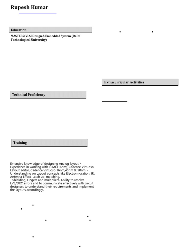 Resume Rupesh Kumar Dtu Vls Mtech | PDF | Computing | Electronic Design