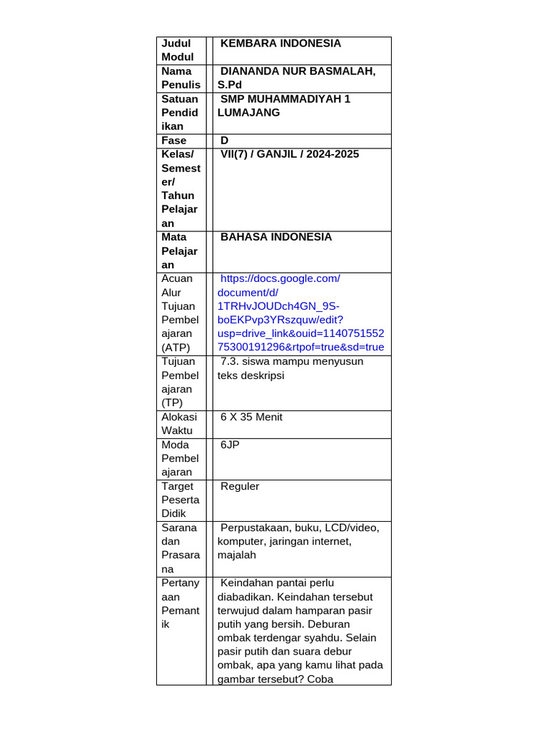 Mail Modul Ajar Bin 7 Genap | PDF