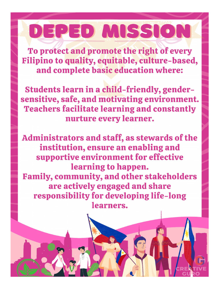 DepEd Misson, Vision and Goals | PDF